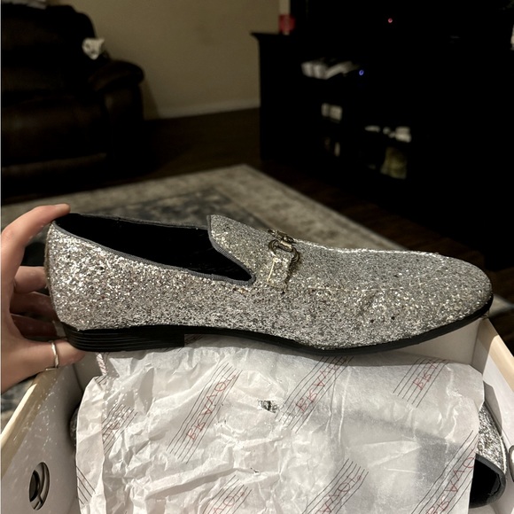 Shoes | Mens Sparkly Silver Prom Shoes | Poshmark